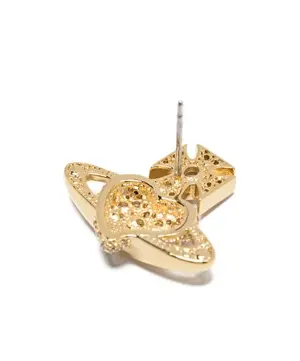 VIVIENNE WESTWOOD Agnatha Heart Earrings With Crystal Embellishments - Yellow