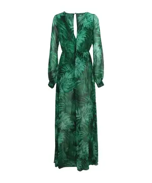 Ermanno Scervino Long Sleeve Maxi Dress With V-neck And Keyhole Detail