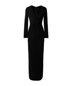 NILI LOTAN Tavi Twist-front Jersey Dress - Black