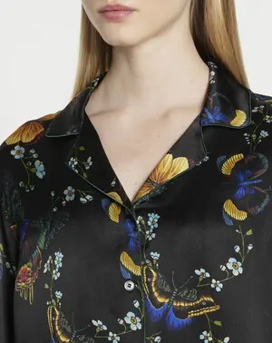 LANVIN Butterfly Print Button-up Shirt