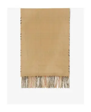Burberry Checked Fringed-edge Scarf - Collection Beige