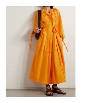 Co Name' Pleated Maxi Dress With Belt