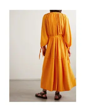 Co Name' Pleated Maxi Dress With Belt
