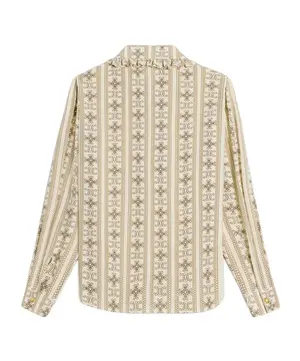 Celine Ruffled Crepe De Chine Blouse