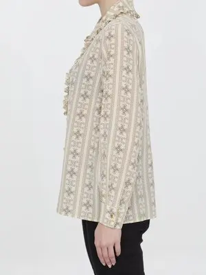Celine Ruffled Crepe De Chine Blouse