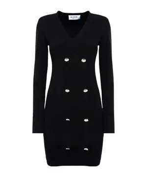 BLUGIRL V-neck Long Sleeve Ribbed Dress