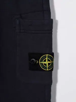 Stone Island Logo-patch Cotton Track Pants - Blue