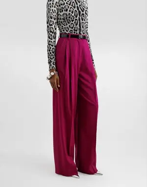 Dolce & Gabbana Pleated Wide-leg Trousers - Purple
