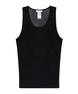 LEMAIRE Ribbed Wool Tank Top - Black