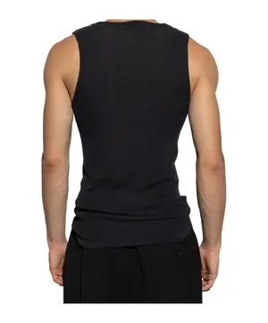 LEMAIRE Ribbed Wool Tank Top - Black