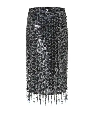Pinko Passaparola Sequined Midi Skirt With Tassels