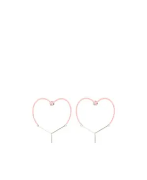 Y/project Two-toned Heart-shape Drop Earrings - Pink