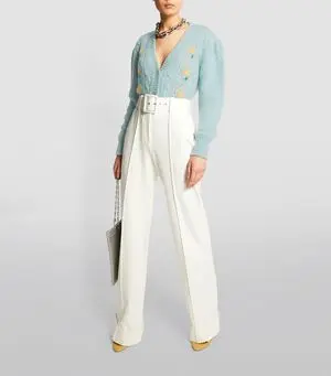 Alessandra Rich Embroidered V-neck Cardigan