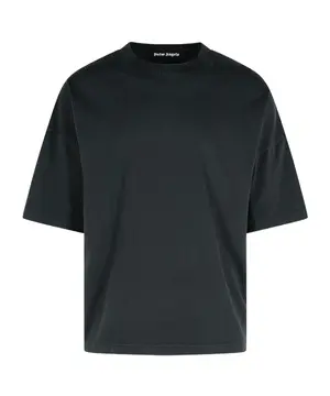 Palm Angels Logo-embroidered T-shirt - Black