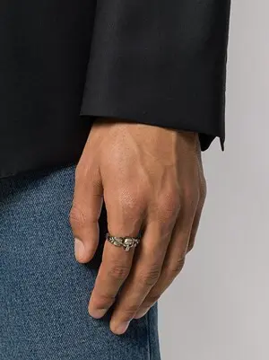 Alexander McQueen Skull-detail Braided Ring