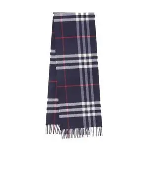 Burberry Check-pattern Fringed-edge Scarf - Blue