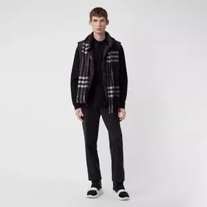 Burberry Check-pattern Fringed-edge Scarf - Blue