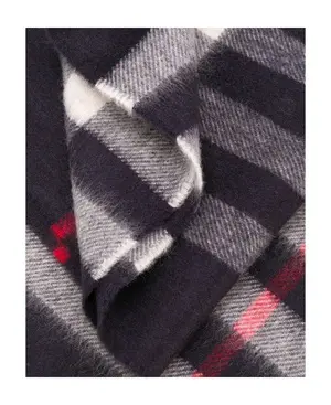 Burberry Check-pattern Fringed-edge Scarf - Blue