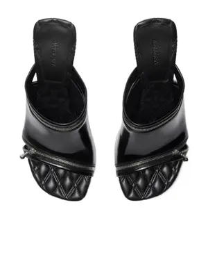 Burberry Peep Zip-detailed Mules - Black
