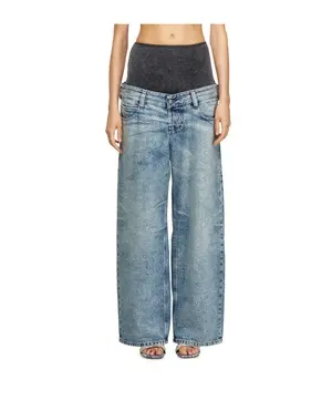 DIESEL® D-eni Relaxed Wide Leg Jeans - Medium Blue