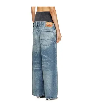 DIESEL® D-eni Relaxed Wide Leg Jeans - Medium Blue