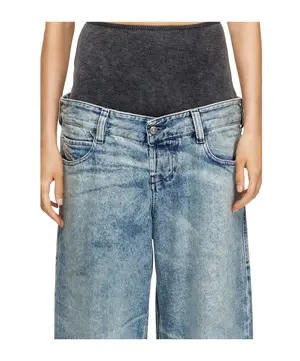 DIESEL® D-eni Relaxed Wide Leg Jeans - Medium Blue