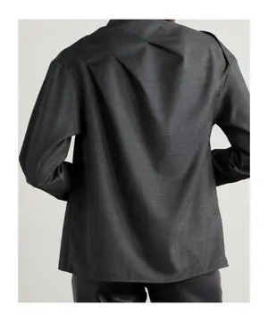 Loulou De Saison Asymmetrical Pleated Wool Top