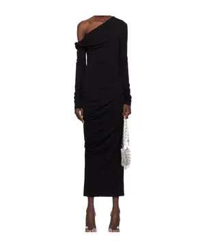 Paris Georgia Off-the-shoulder Draped Maxi Dress - Black