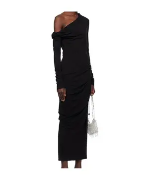 Paris Georgia Off-the-shoulder Draped Maxi Dress - Black