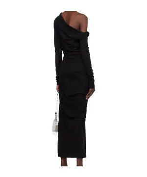 Paris Georgia Off-the-shoulder Draped Maxi Dress - Black