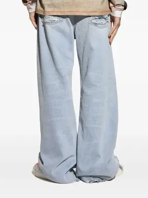 DIESEL® D-rise Distressed Wide-leg Jeans - Light Blue
