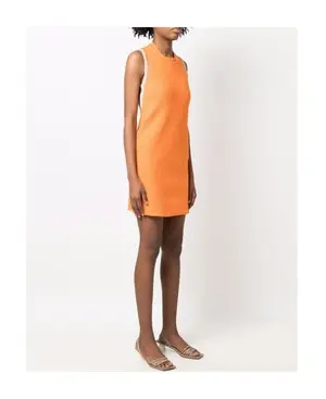 Jacquemus Sleeveless Knit Mini Dress With Contrast Trim