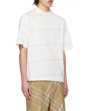 Burberry Logo Embroidered Striped T-shirt - Rain