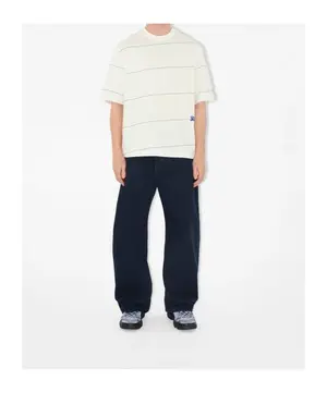 Burberry Logo Embroidered Striped T-shirt - Rain