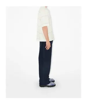 Burberry Logo Embroidered Striped T-shirt - Rain
