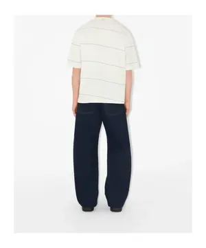 Burberry Logo Embroidered Striped T-shirt - Rain
