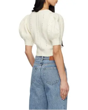 Chloé Puff Sleeve Knit Cardigan