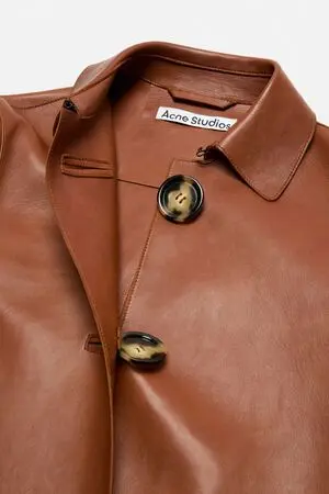 Acne Studios Single-breasted Leather Coat