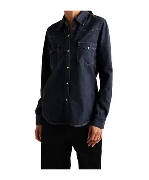 NILI LOTAN Long-sleeved Denim Shirt