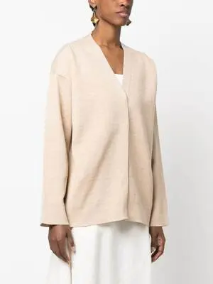 Fendi V-neck Cardigan With Ff Pattern Lining