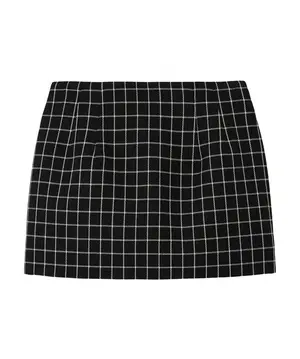 Wardrobe.NYC Checked Mini Skirt - Black