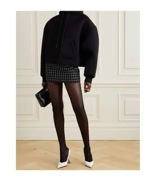 Wardrobe.NYC Checked Mini Skirt - Black