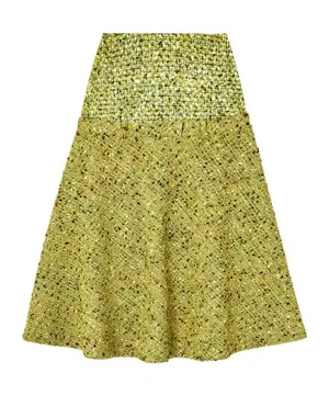 DIESEL® Tweed Textured Flared Midi Skirt