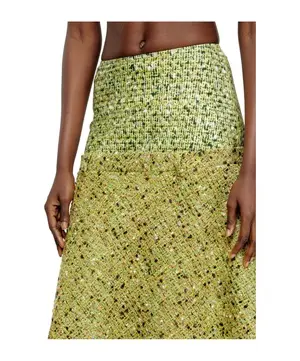 DIESEL® Tweed Textured Flared Midi Skirt