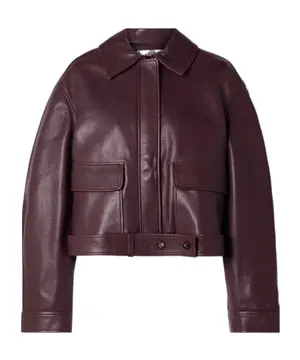 Co Name Belted Leather Jacket - Black