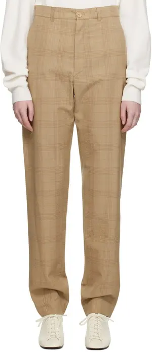 LEMAIRE Straight-leg Checked Wool Pants