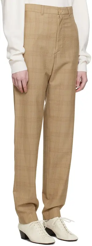 LEMAIRE Straight-leg Checked Wool Pants