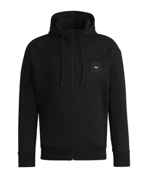 Hugo Boss Logo-appliqué Zip-up Hoodie - Black