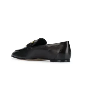 TOD'S Kate Loafers With Logo Plaque - Black