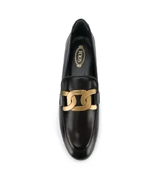 TOD'S Kate Loafers With Logo Plaque - Black